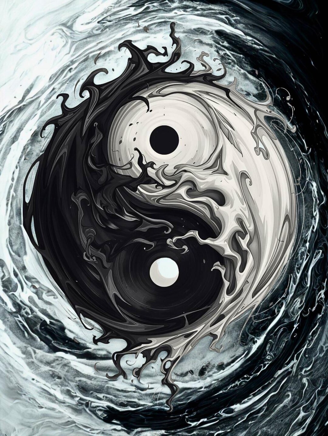 Liquid Zen by Aiko Chen - Glossy Poster in Black Wooden Frame - Etsy