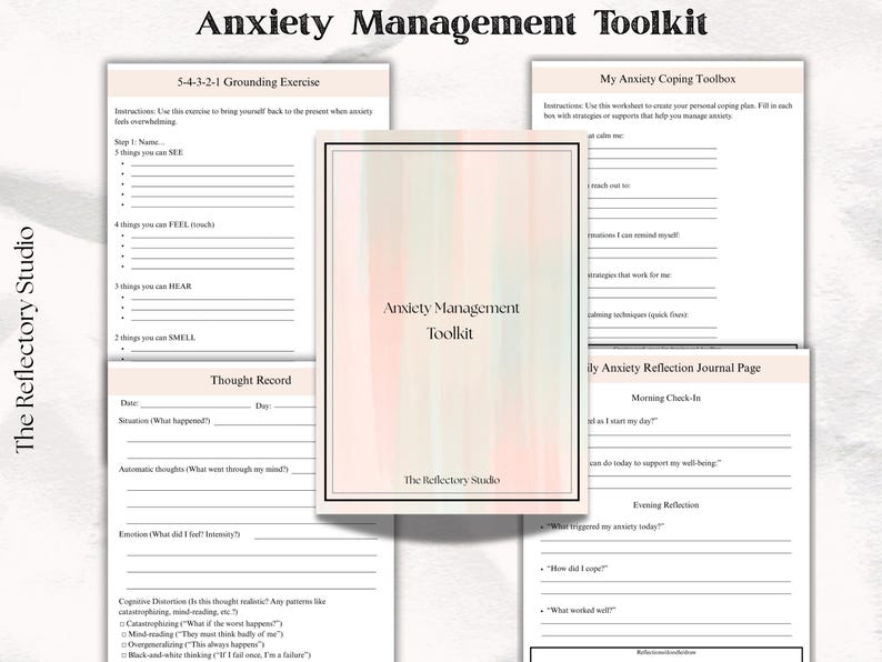 Anxiety Management Worksheets | Printable CBT, Grounding & Mindfulness ...