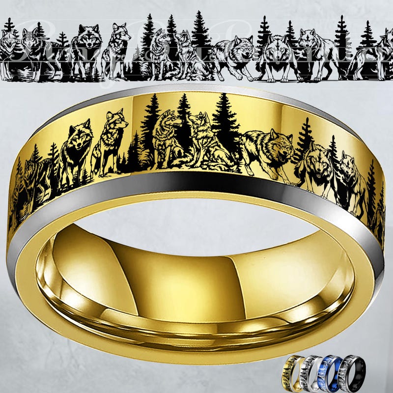 Wolf Ring - Etsy