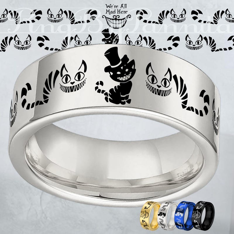 Cat Wedding Band Men - Etsy UK