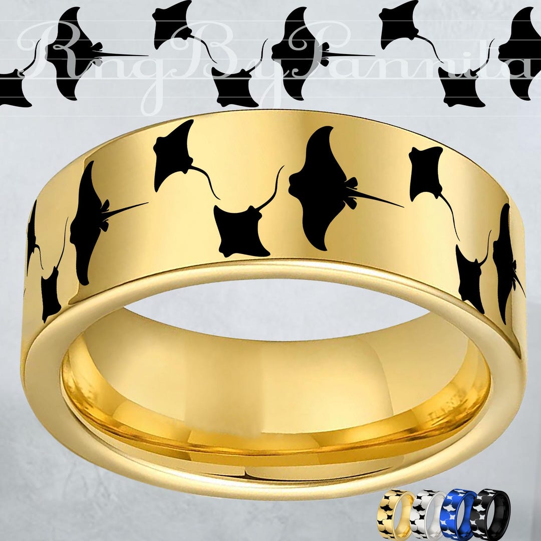Custom Stingray Ring:ocean Ring,underwater World Jewelry,marine Life ...