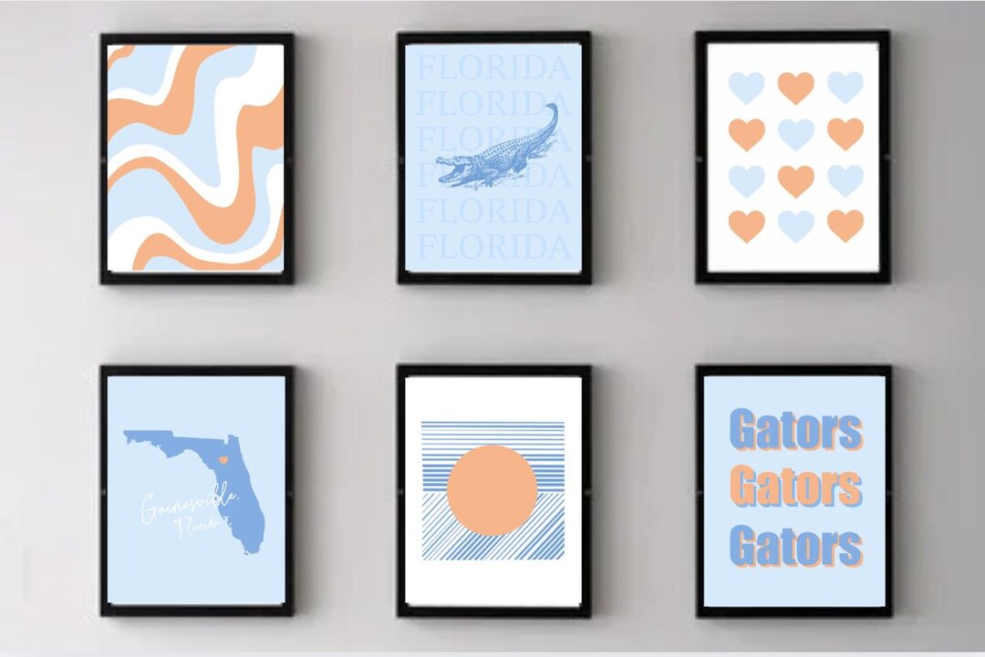 University of Florida Wall Art | Pastel Gator Prints | UF Dorm Decor ...