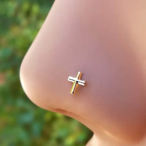 Cross Nose Ring - Etsy