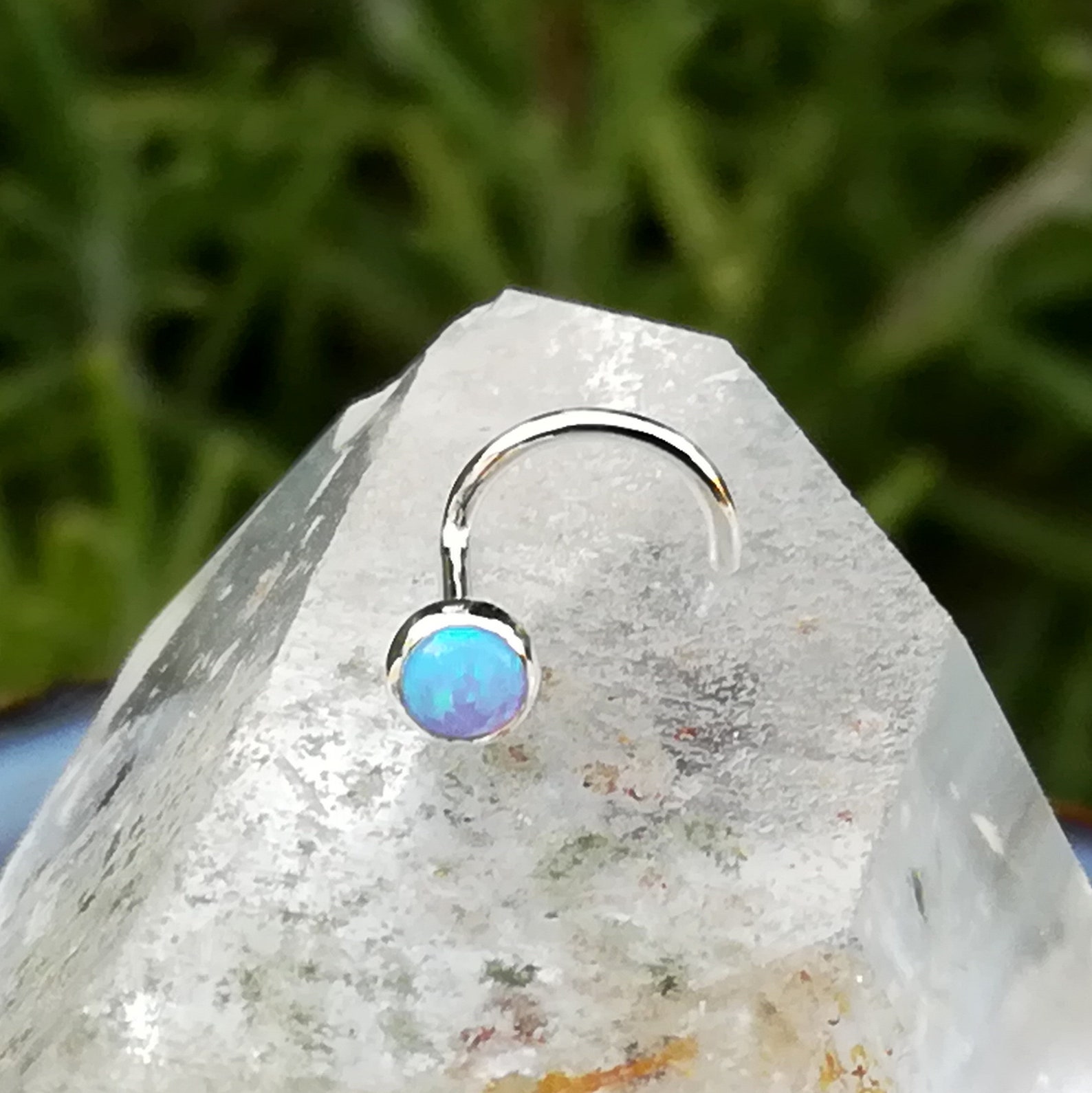 Opal Nose Ring Nose Stud Nose Piercing Tragus Earring Cartilage Earring Nose Jewelry Sterling ...