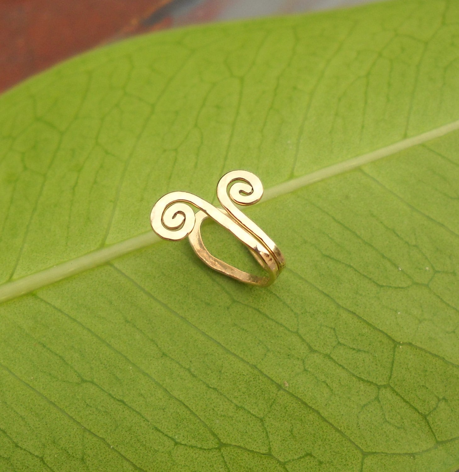 Tragus Cuff 14K Solid Yellow Rose or White Gold Spiral - Etsy