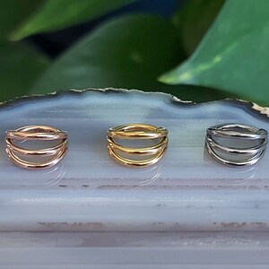 IMPLANT GRADE TITANIUM Triple Hoop Nose Ring Clicker - Nose Piercing ...