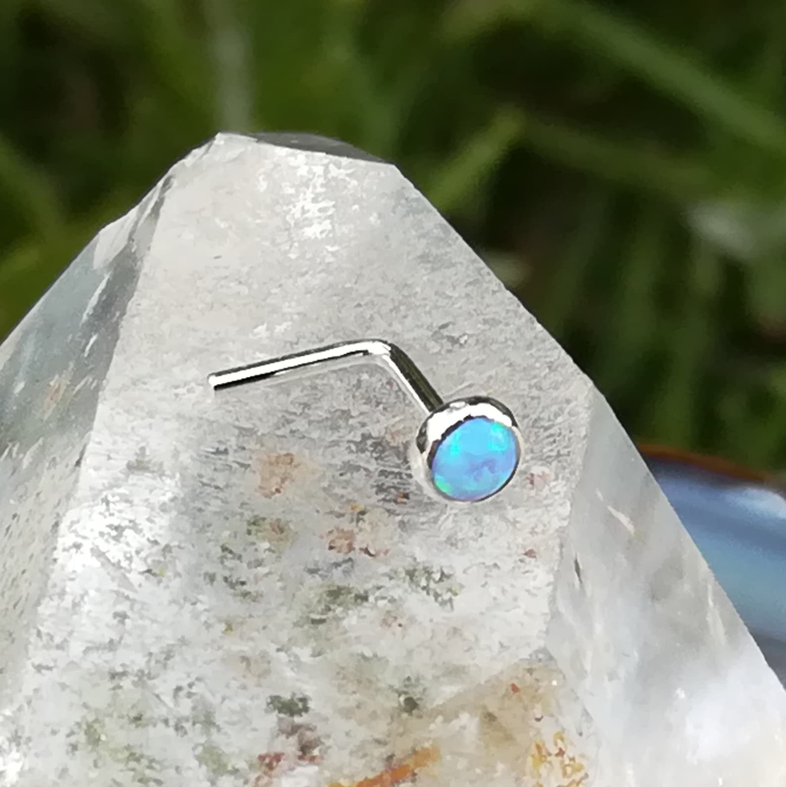Opal Nose Ring Nose Stud Nose Piercing Tragus Earring Cartilage Earring Nose Jewelry Sterling ...