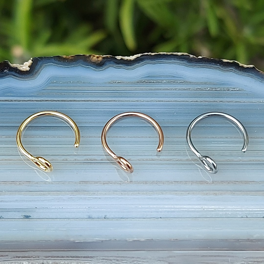 FAKE Lip Ring - 20 Gauge 316L Surgical Steel - Silver - Yellow - Rose ...