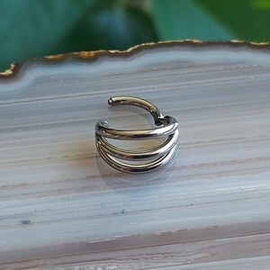 IMPLANT GRADE TITANIUM Triple Hoop Nose Ring Clicker - Nose Piercing ...