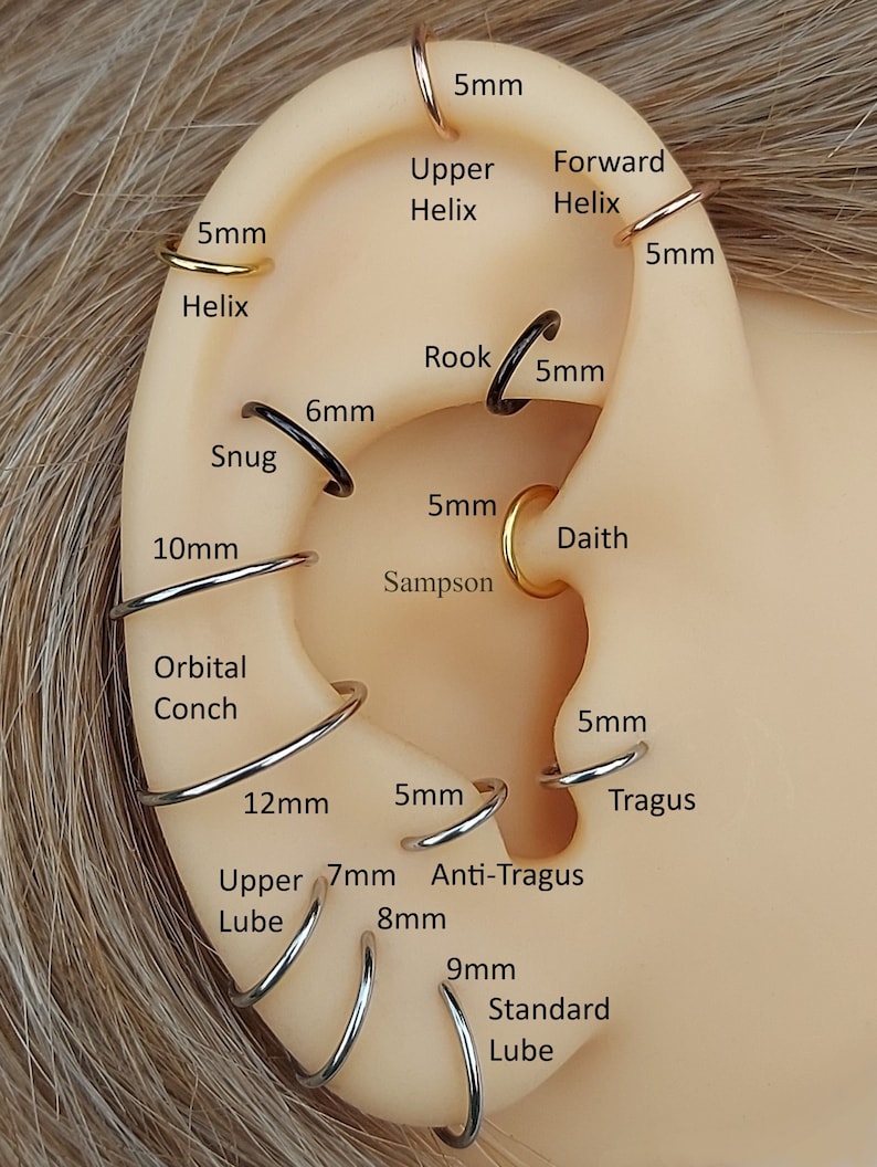 Tragus Ring Clicker Daith Ring Rook Ring Helix Ring - Etsy