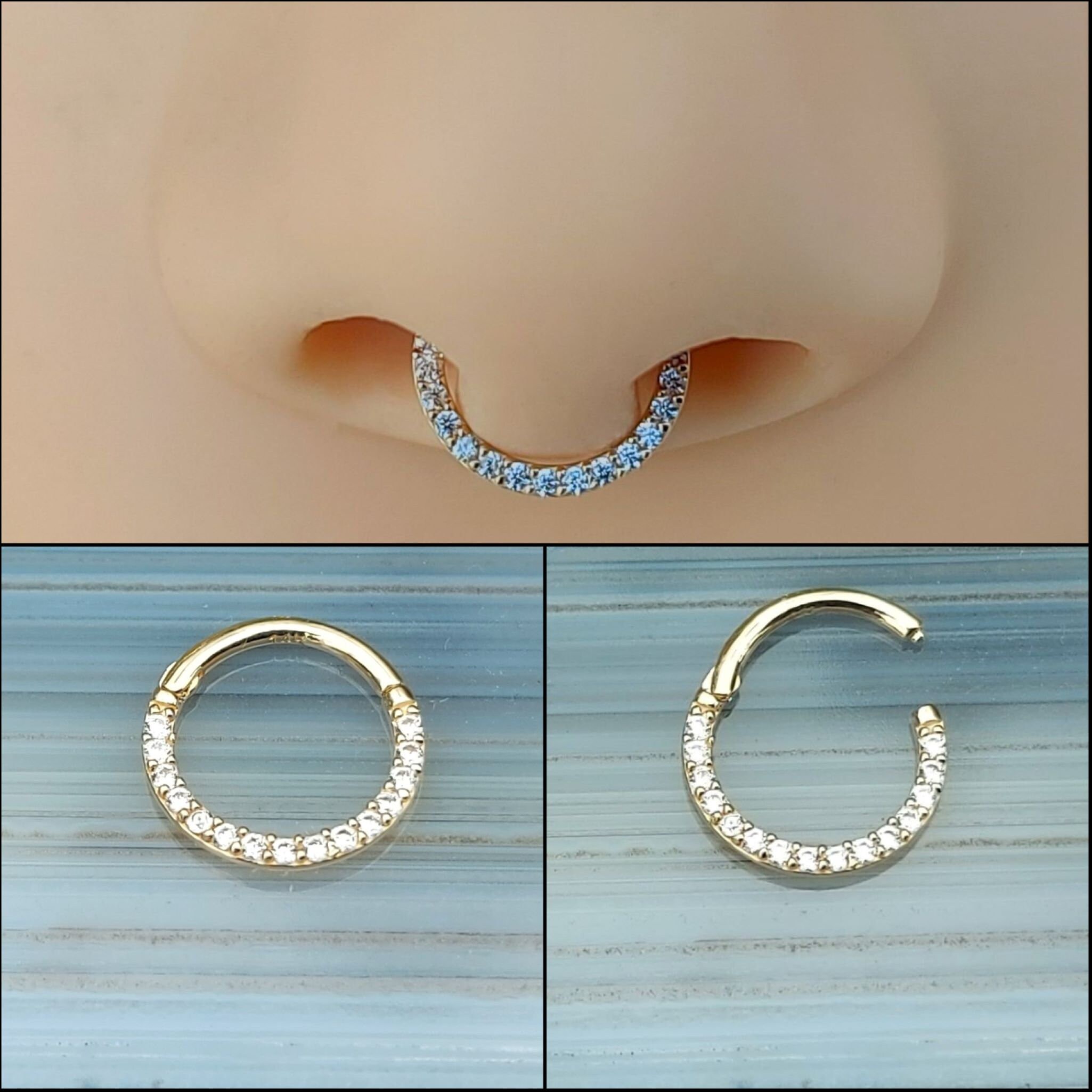 Septum Piercing 14K Gold Septum Ring Septum Piercings Septum Piercing ...