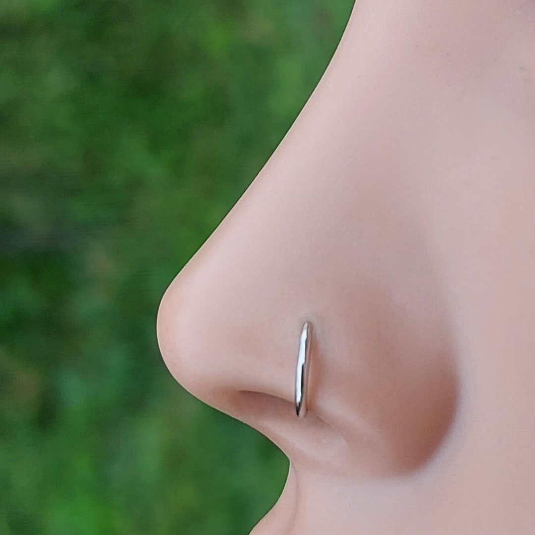 Nose Ring Clicker Nose Piercing Nose Jewelry 316L Surgical Steel or Titanium 20 18 16 Gauge 6mm 7mm 8mm Etsy