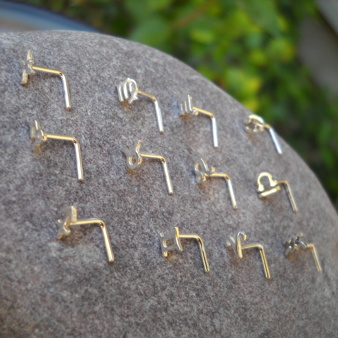 Zodiac Silver Nose Ring Nose Silver Ring Nose Stud Designs Nose Studs ...
