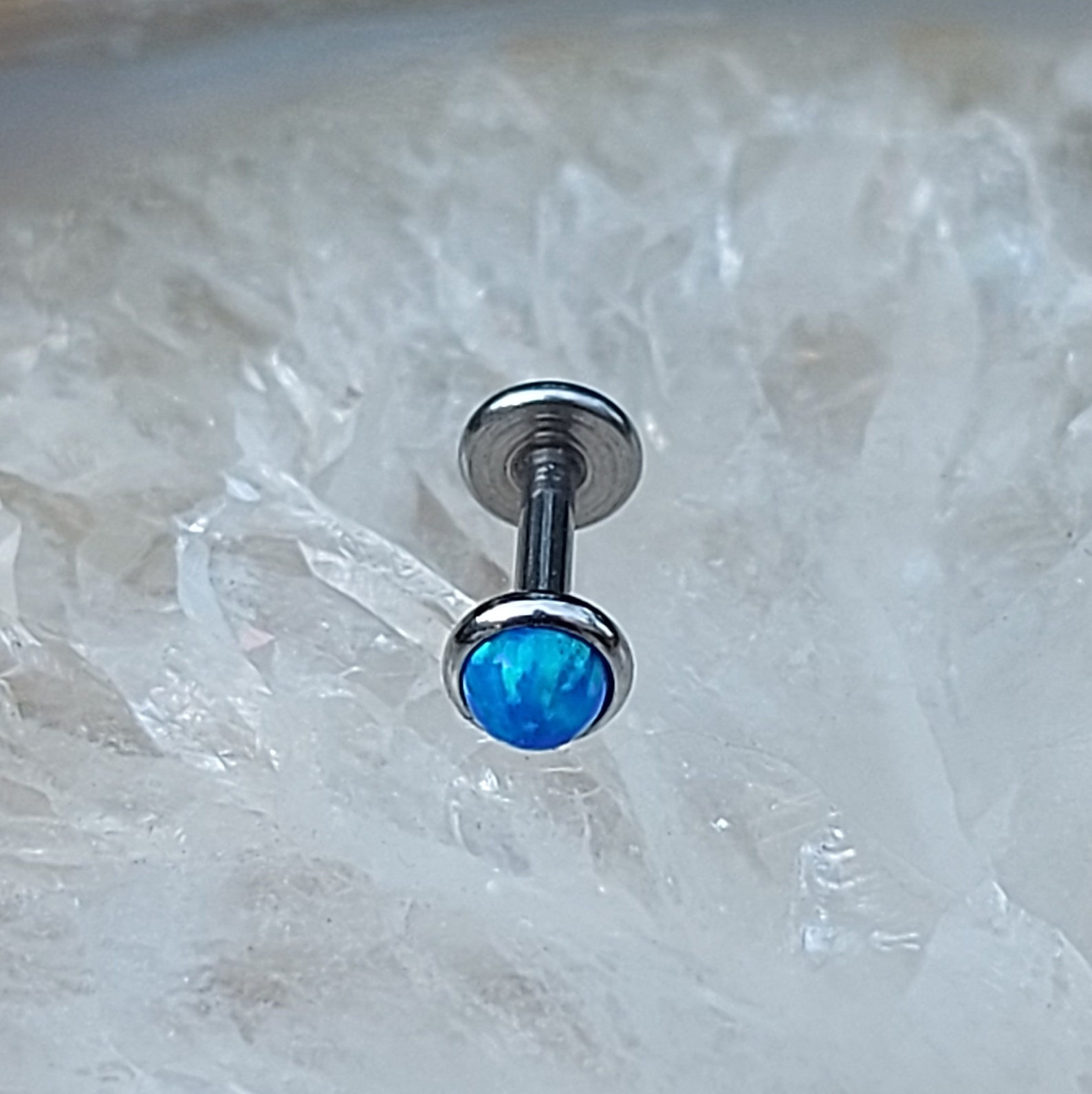 Opal Tragus Earring Conch Daith Rook Helix Snug Lip Ring | Etsy