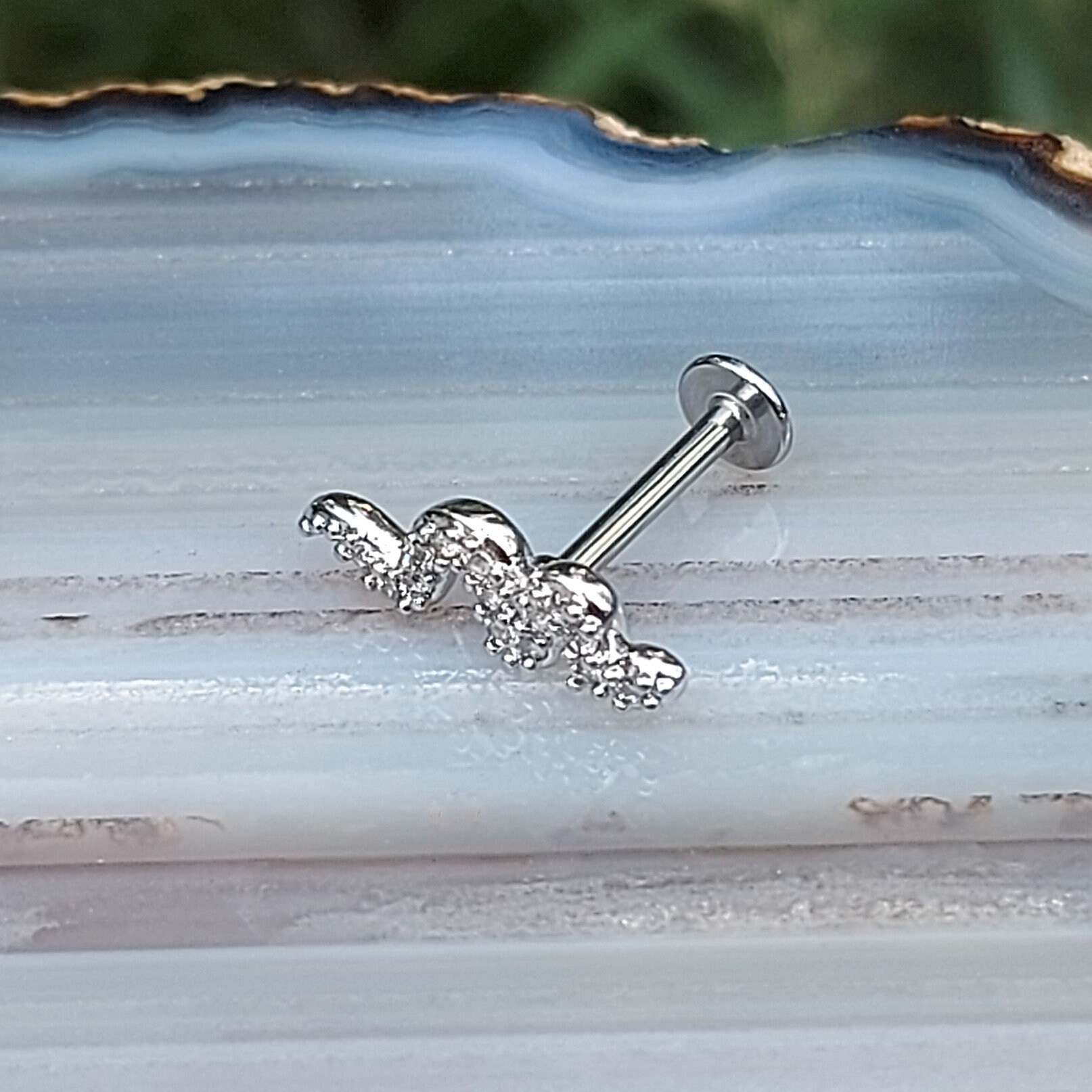 Tragus/helix/conch Snake Earring Cartilage Earring Flat Back | Etsy