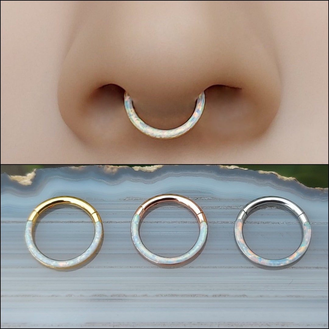 Opal Septum Piercing Septum Ring Septum Piercing Nose Septum Piercings ...