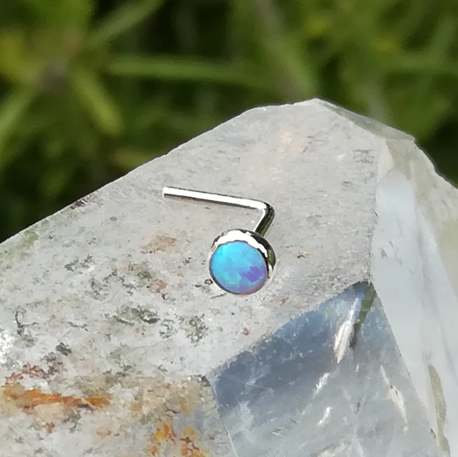Opal Nose Ring Nose Stud Nose Piercing Tragus Earring Cartilage Earring Nose Jewelry Sterling ...
