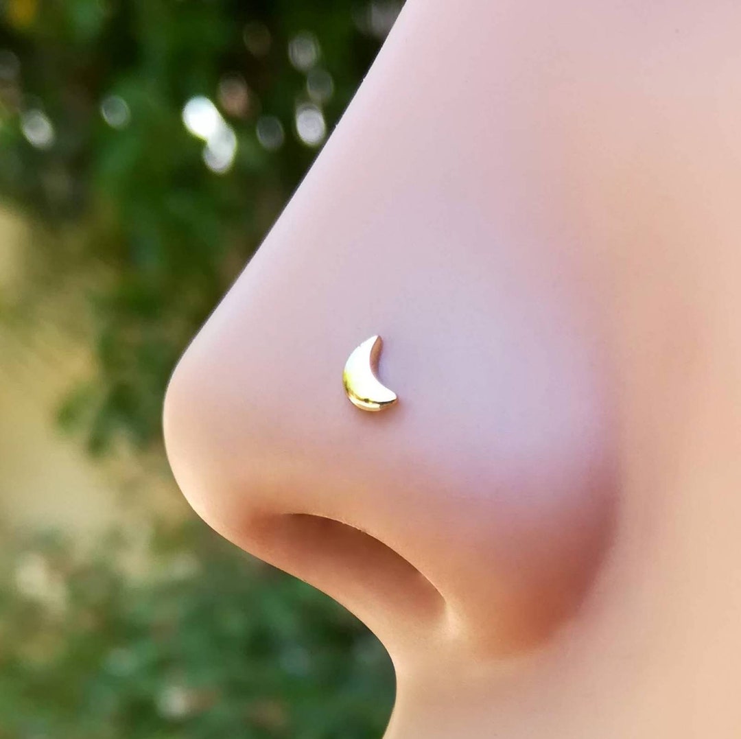 Gold Nose Ring Designs Crescent Moon Nose Rings Designs Gold Nose Ring ...