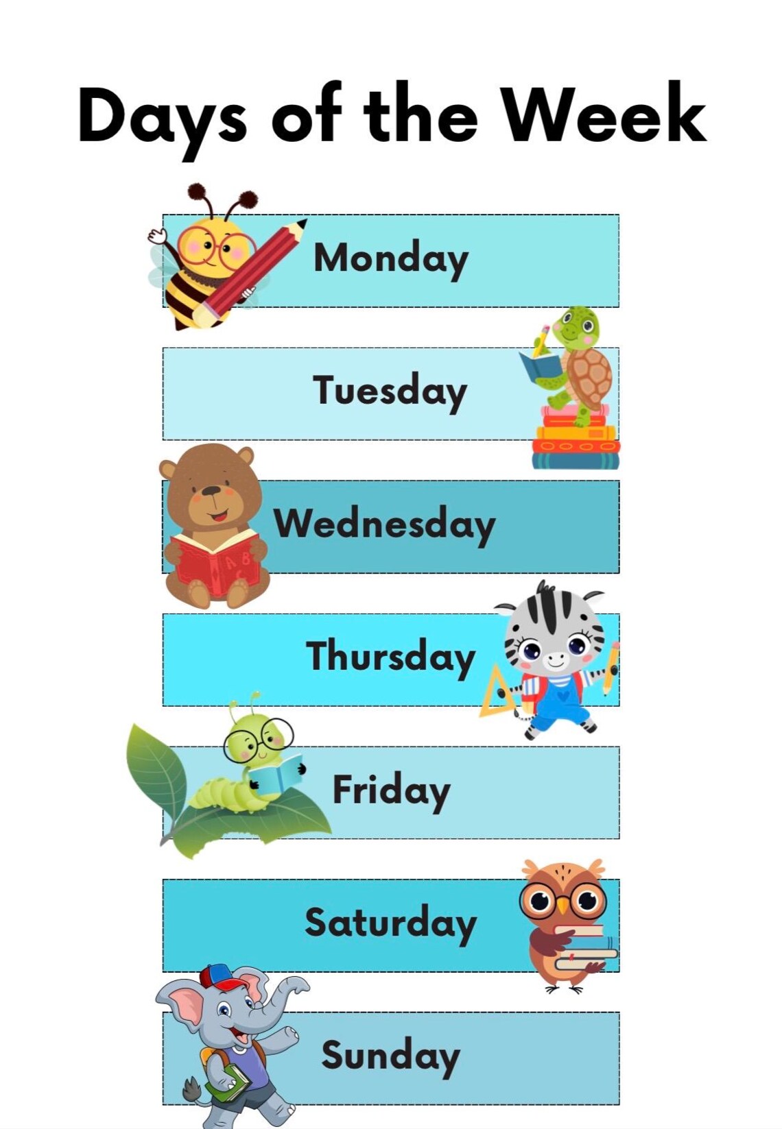 Days of the Week Poster in English – Colorful Classroom Wall Art ...
