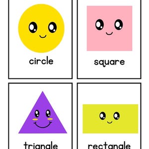 Geometric Shapes Flashcards & Coloring Page – Printable Set - Etsy