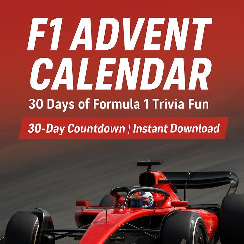 Formula 1 Advent Calendar - Etsy