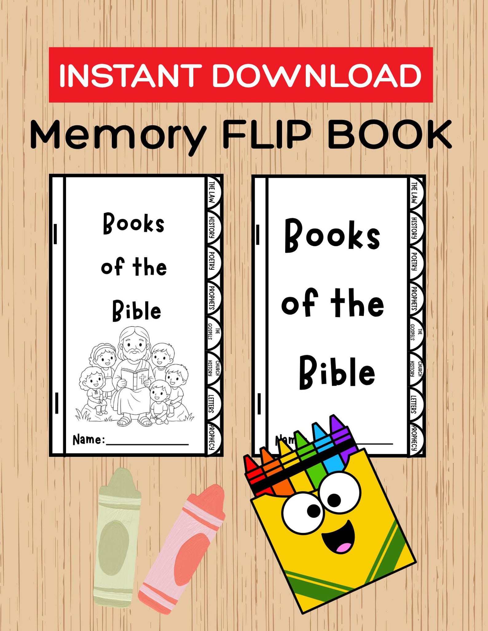 Books of the Bible Flip Book | Kids' Church Craft (PDF Printable) - Etsy