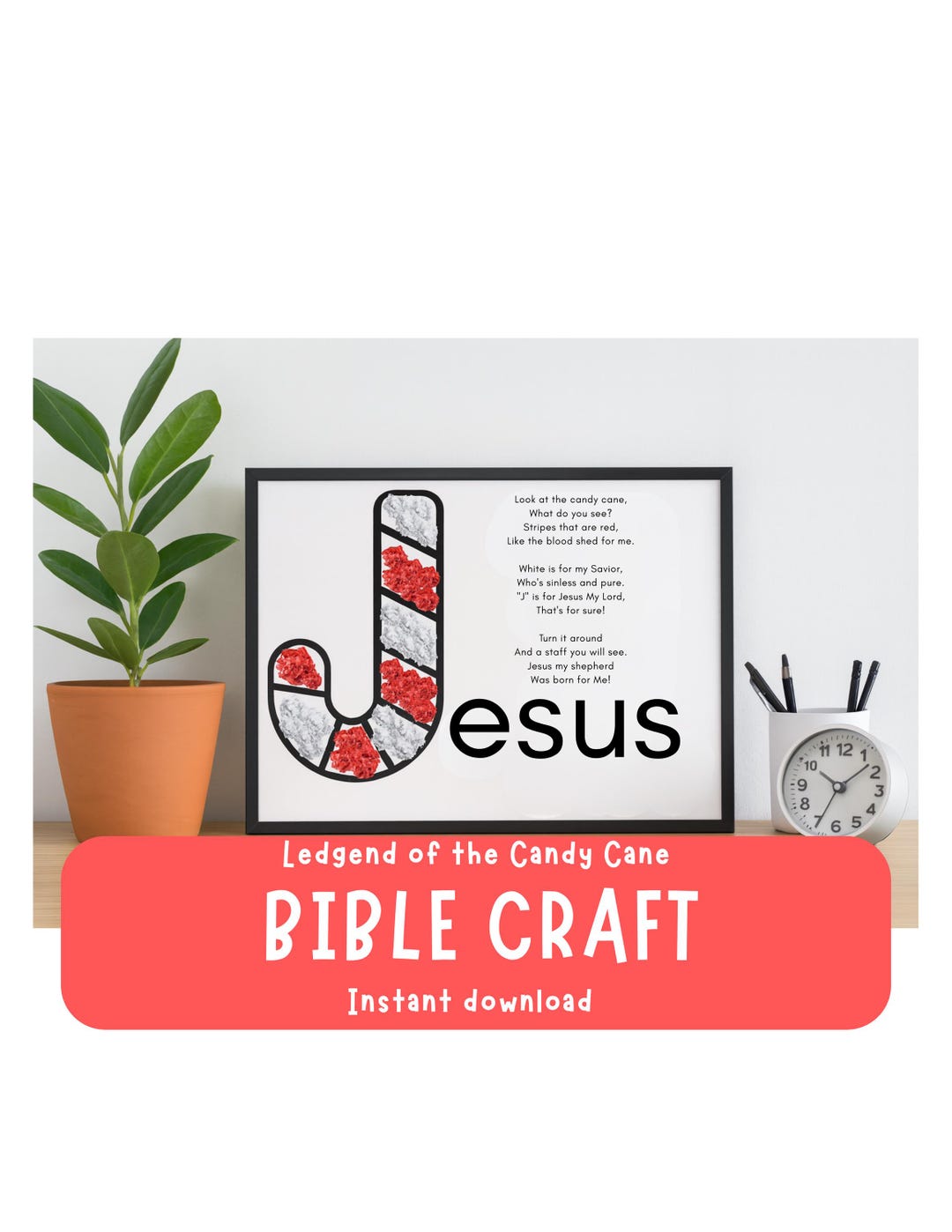 Candy Cane Poem Art, Christmas Craft Activity (digital Download) - Etsy