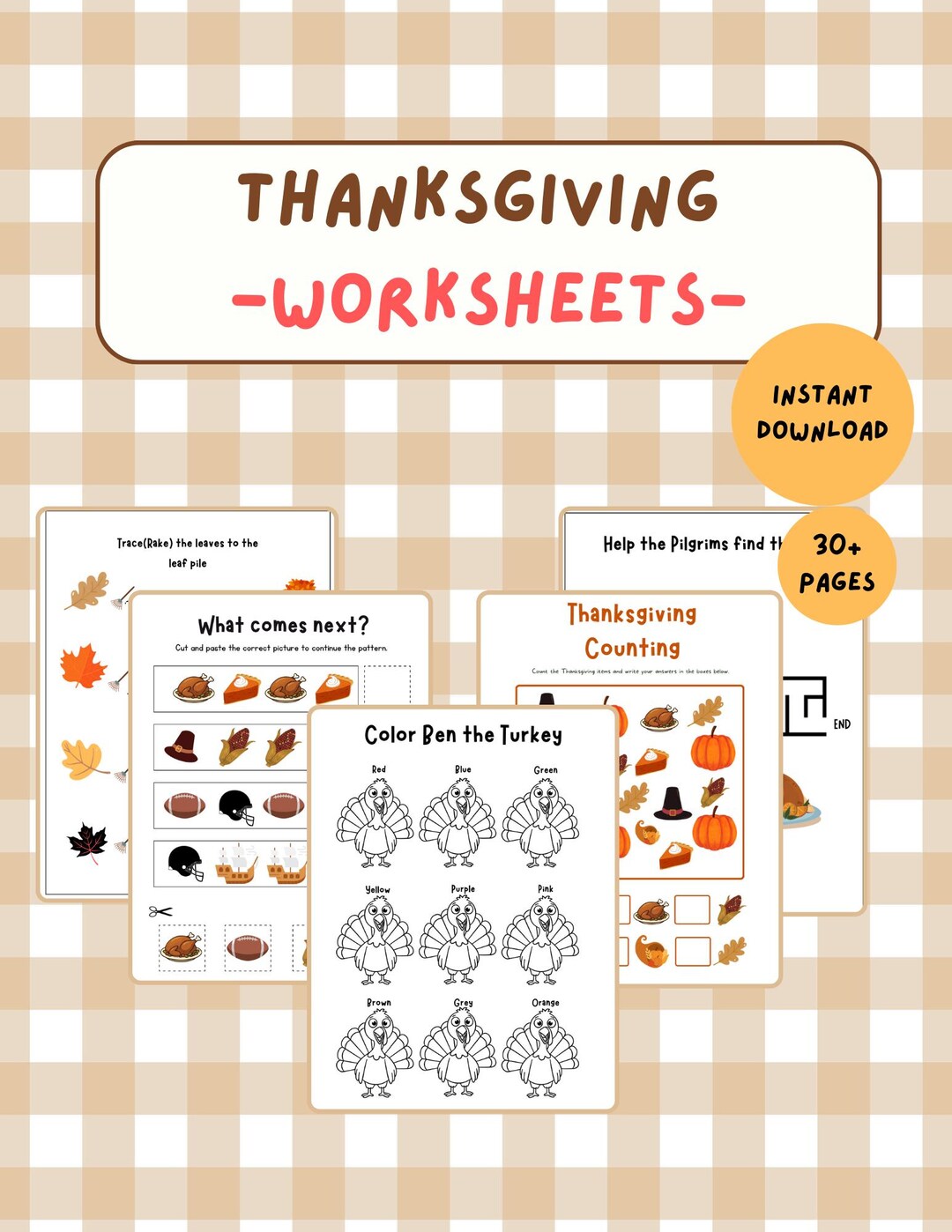 Thanksgiving Tracing Worksheet | Gratitude Handwriting Practice (PDF ...