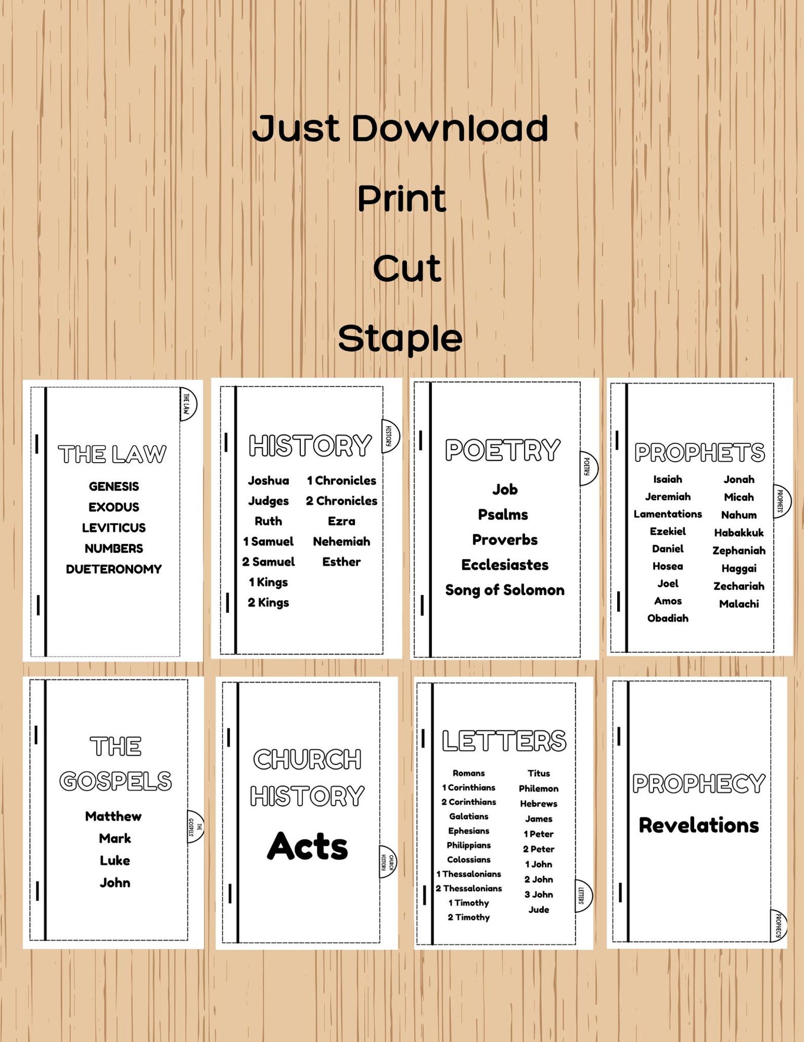Books of the Bible Flip Book | Kids' Church Craft (PDF Printable) - Etsy