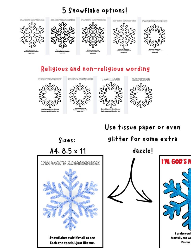 Snowflake Bible Craft, Christmas Torn Paper Art (digital Download) - Etsy