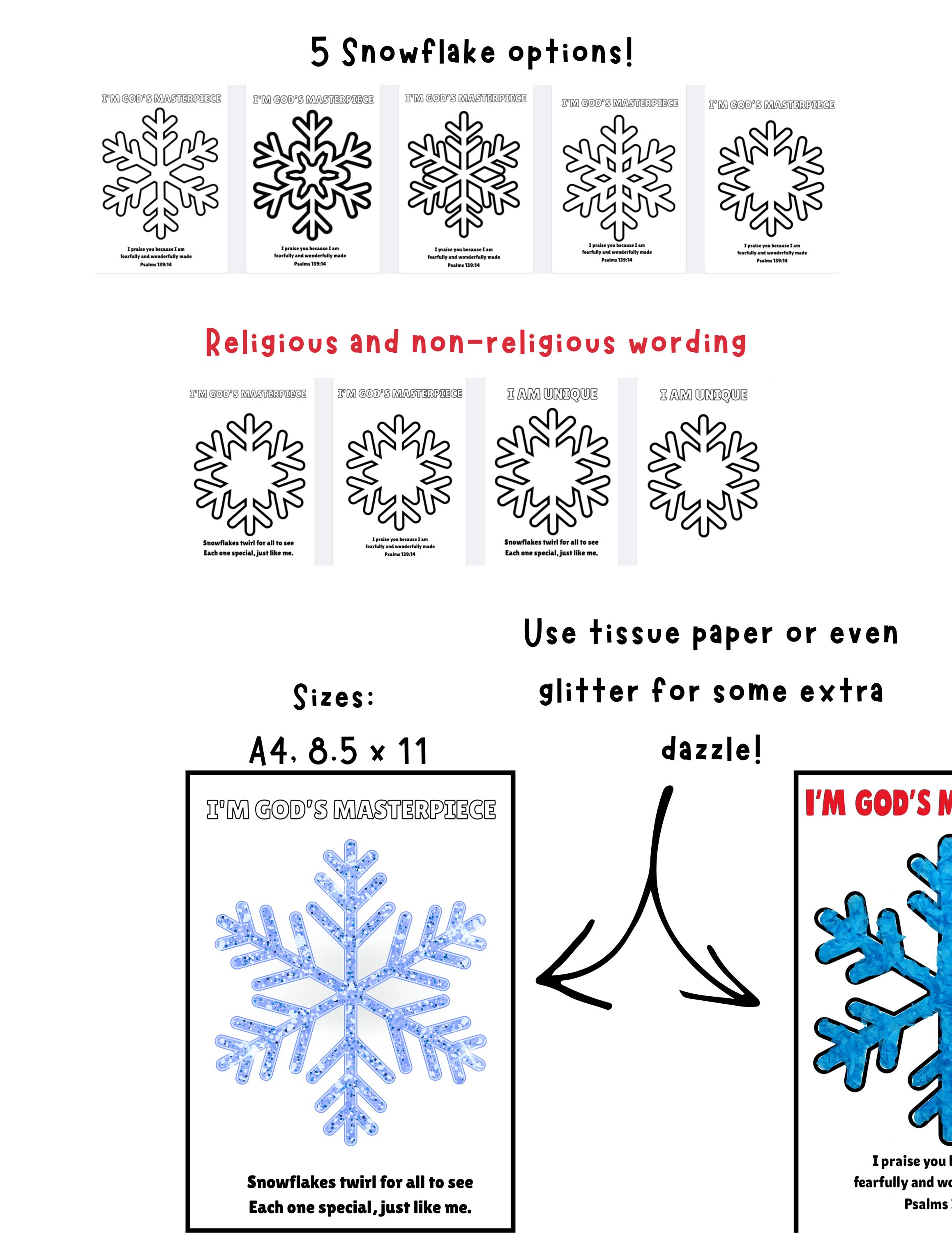 Snowflake Bible Craft, Christmas Torn Paper Art (digital Download) - Etsy