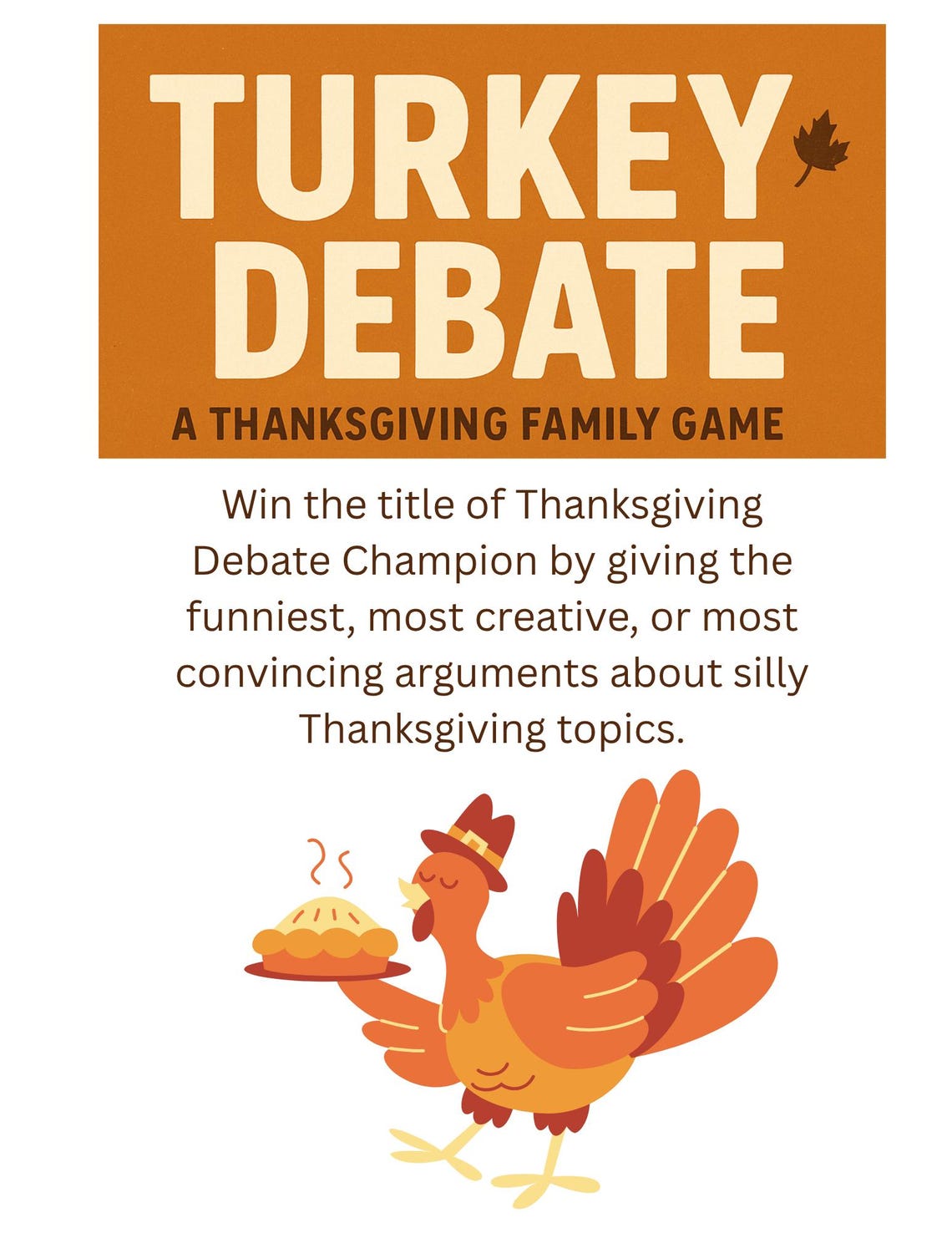 Printable Thanksgiving Game,family Thanksgiving Game, Dinner Table Game ...