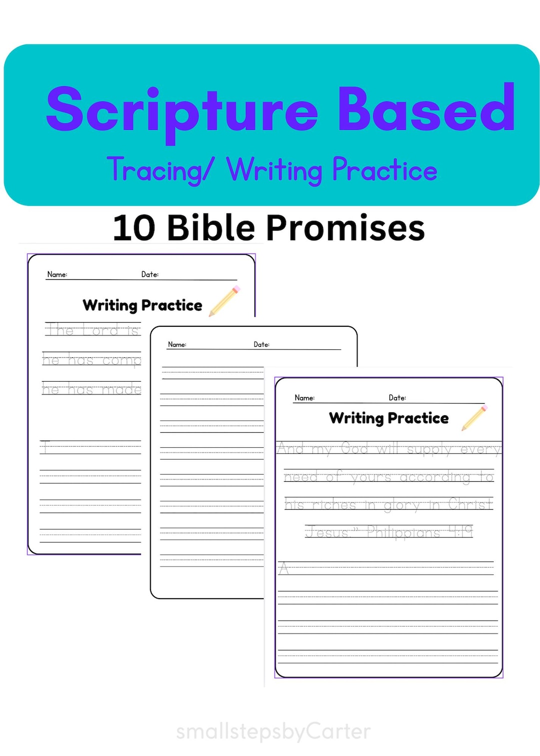 Printable Bible Verse Tracing Worksheet | Christian Handwriting ...
