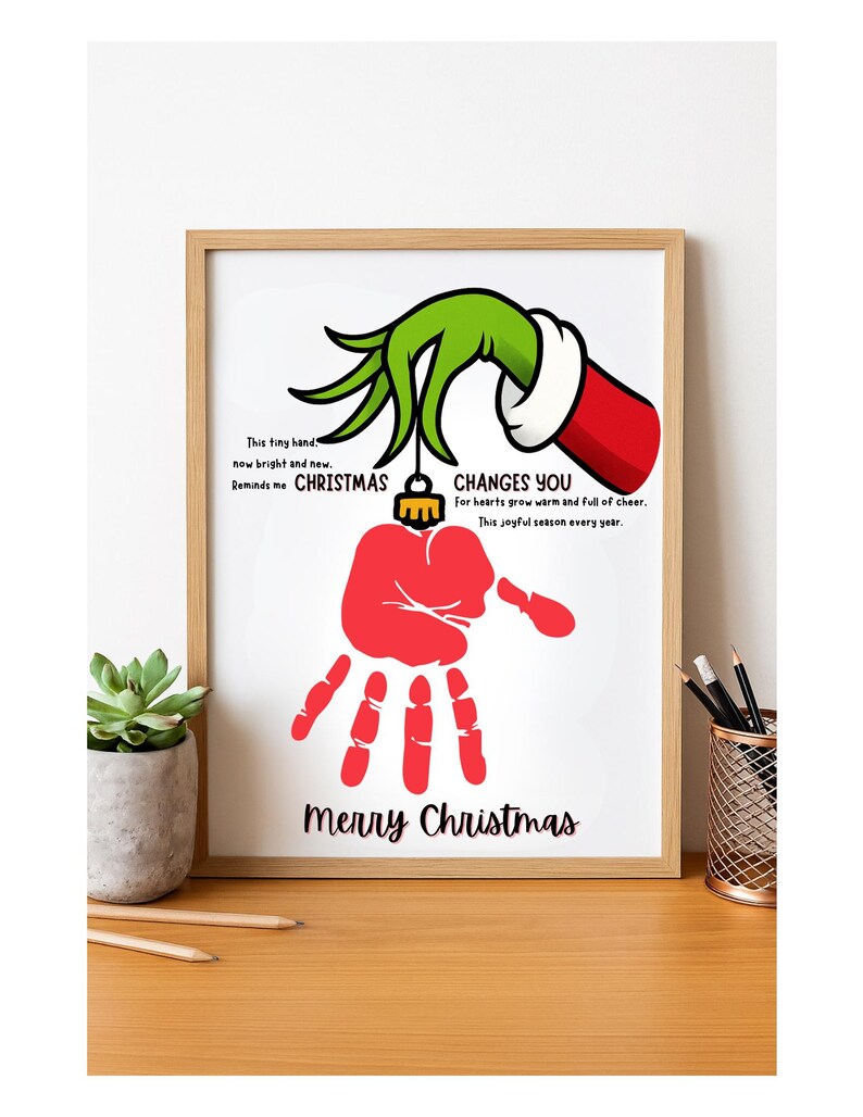 Grinch Handprint | Grinchmas | Christmas Handprint | Grinch Ornament ...