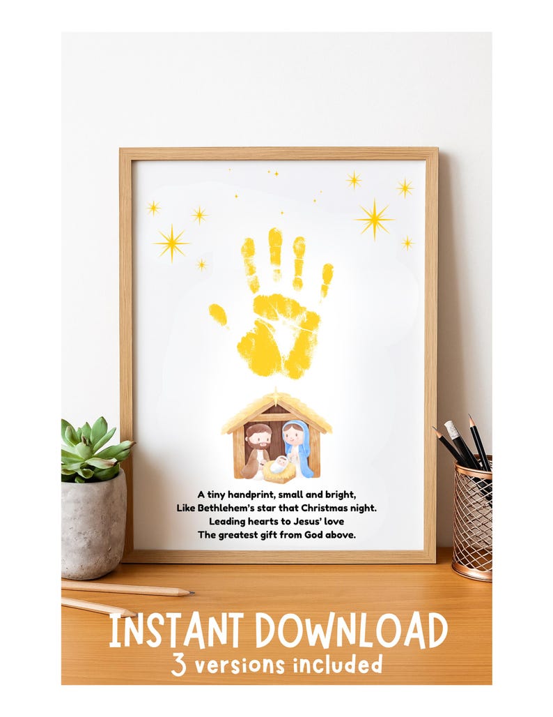 Nativity Handprint Craft for Kids | Star of Bethlehem Handprint ...