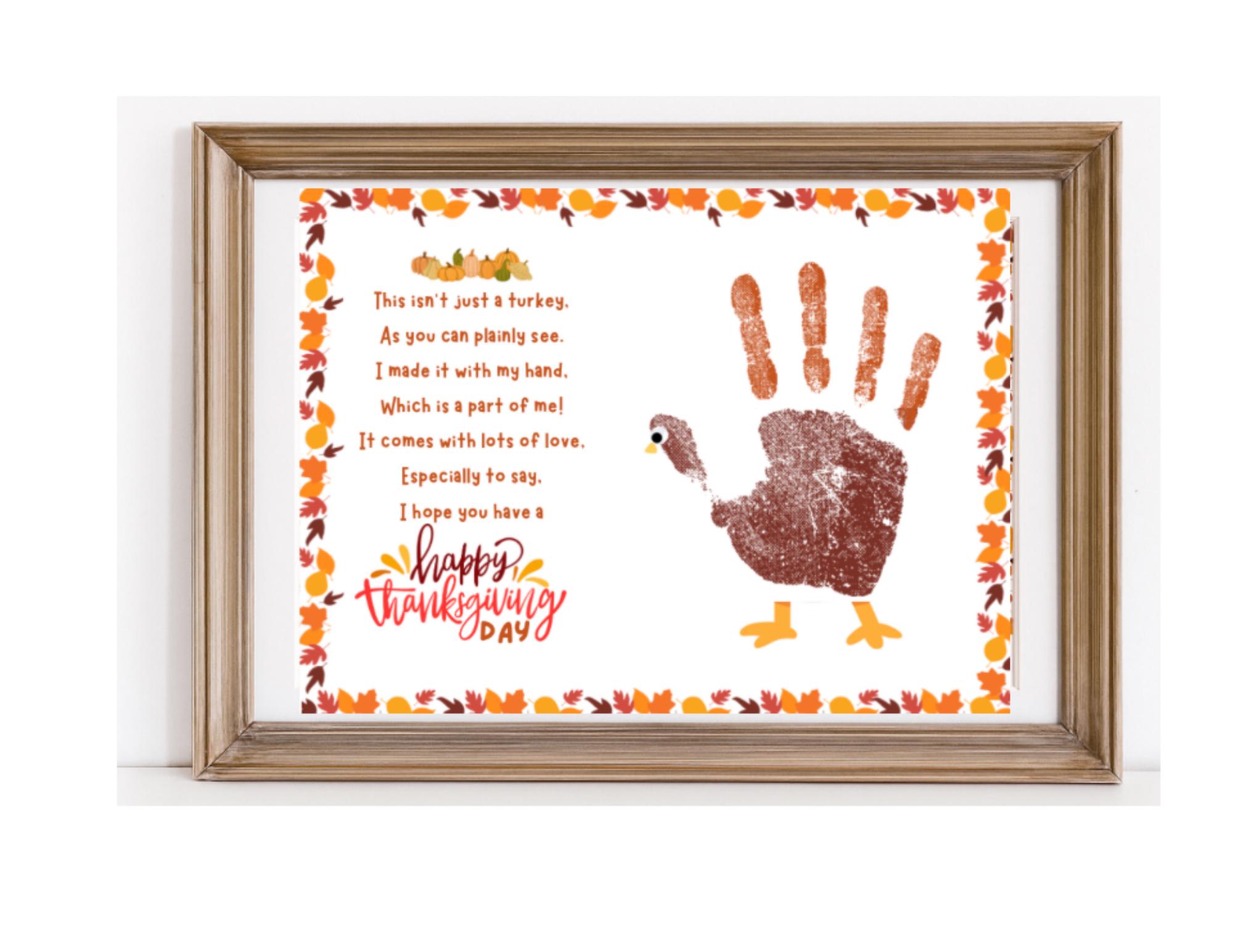 Turkey Handprint Poem | Thanksgiving Keepsake Craft (PDF Download) - Etsy