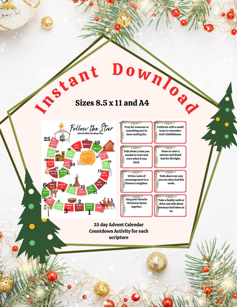 Christian Christmas Advent Countdown: Family Scripture Reading (digital ...