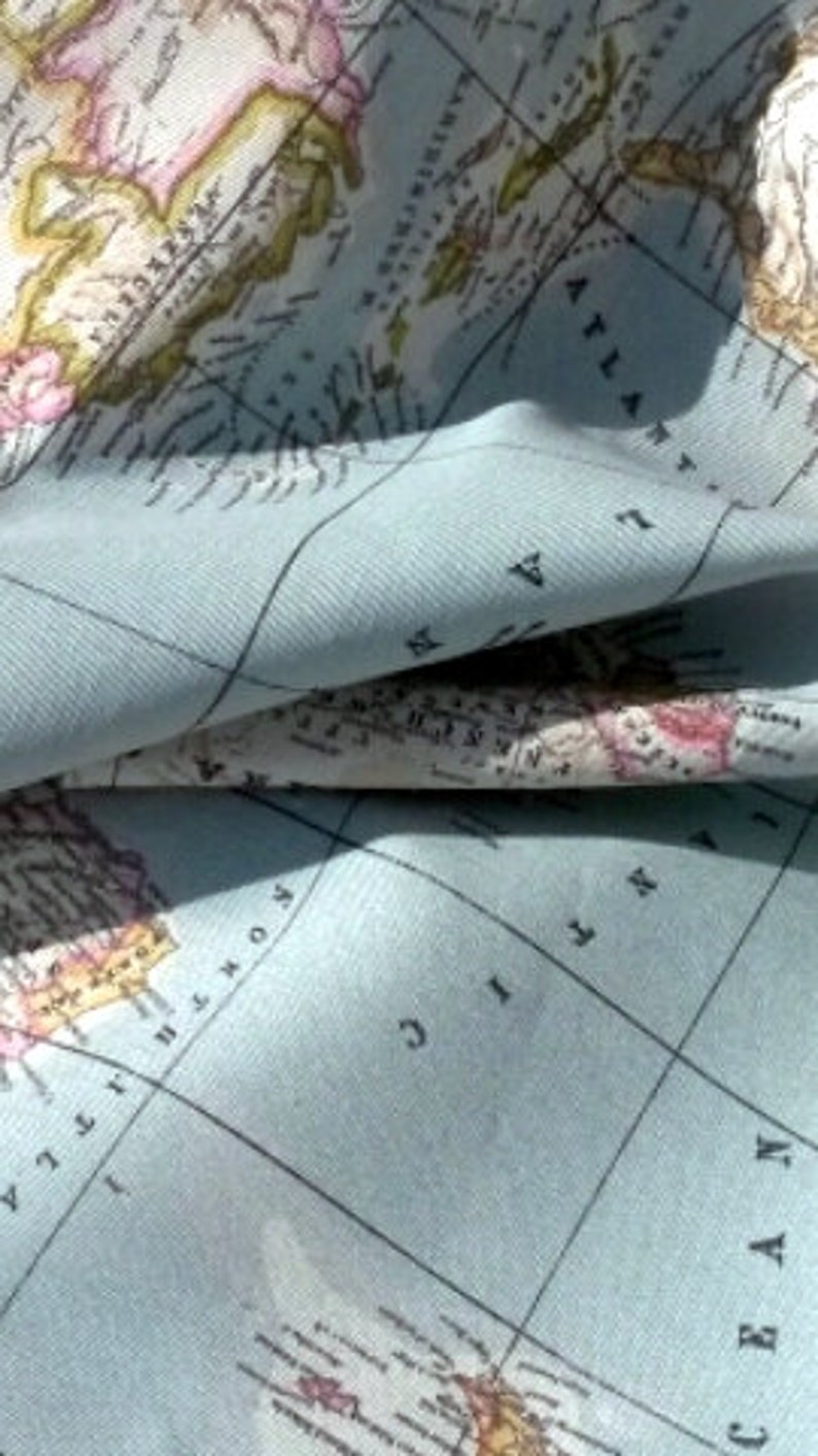 Map Fabric World Map Fabric Fabric Map of the World World - Etsy