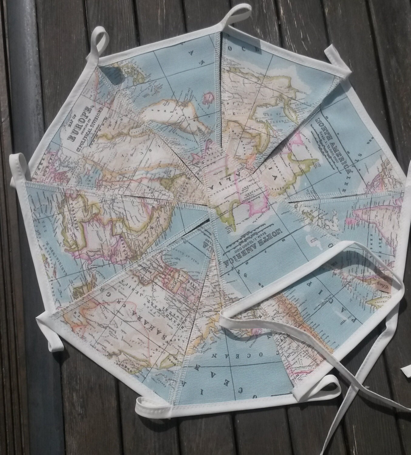 Map Bunting Map Decor World Map Decor World Map Bunting | Etsy