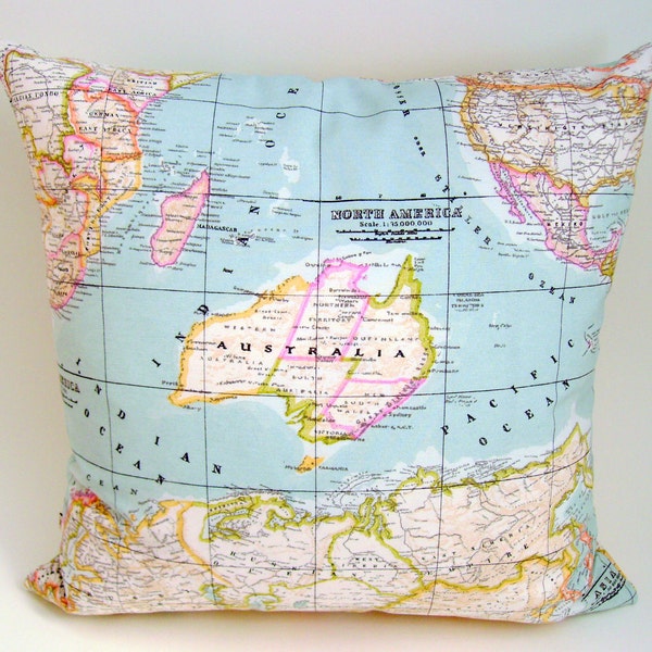 World Map Pillow - Etsy