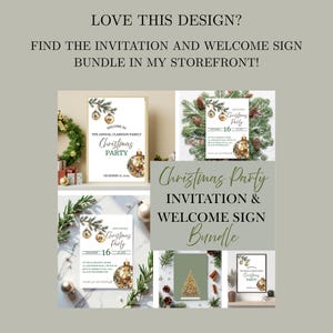 Gold Christmas Party Invitation, Elegant Holiday Invitation With Gold ...