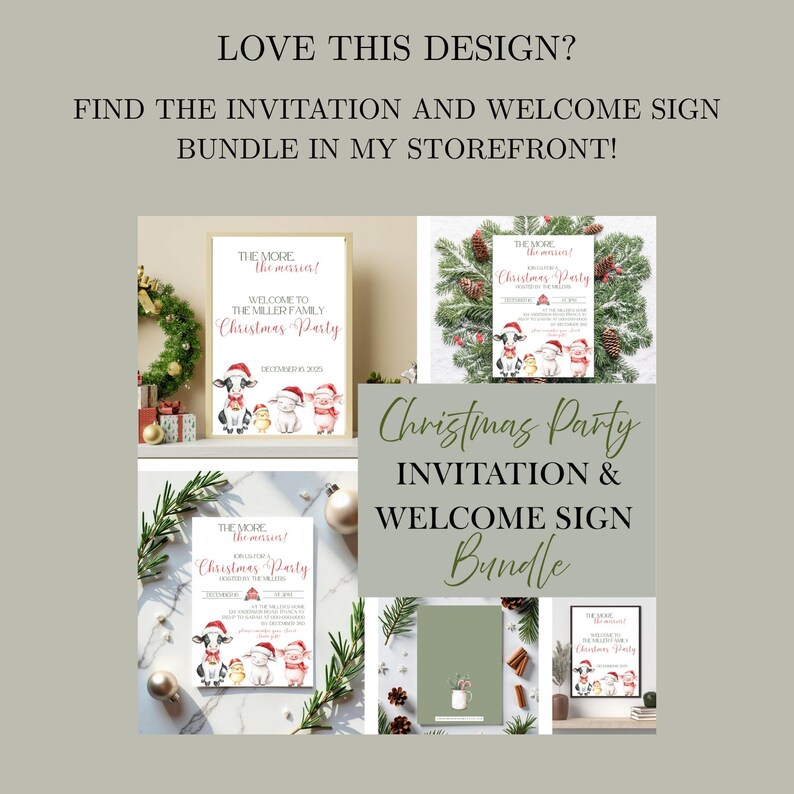 Farm Christmas Party Invitation, the More the Merrier Holiday Template ...