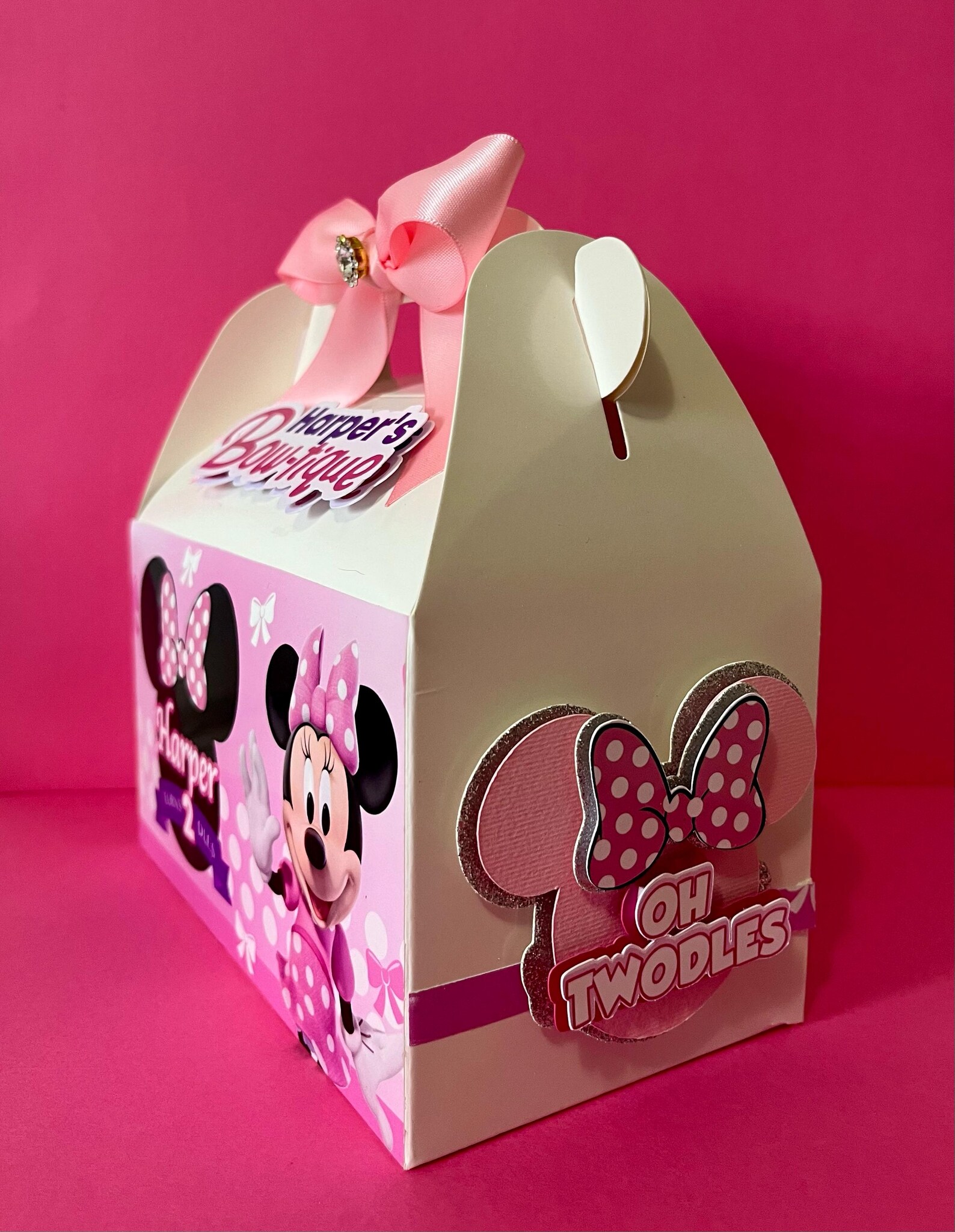 Handmade Pink Mouse Gable Favor Box - Personalized Party Decoration - Etsy