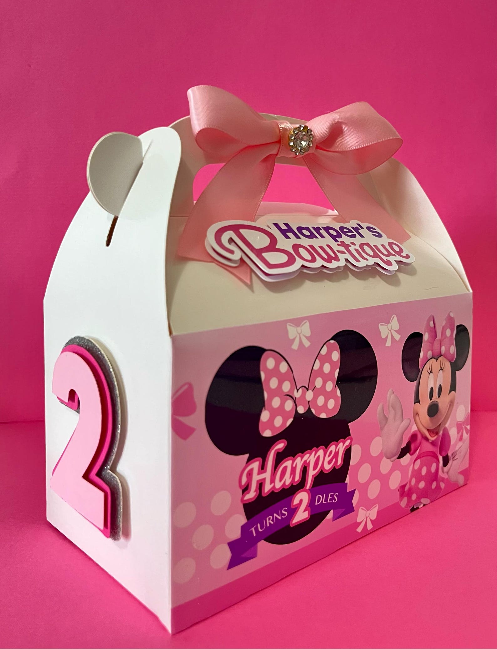 Handmade Pink Mouse Gable Favor Box - Personalized Party Decoration - Etsy