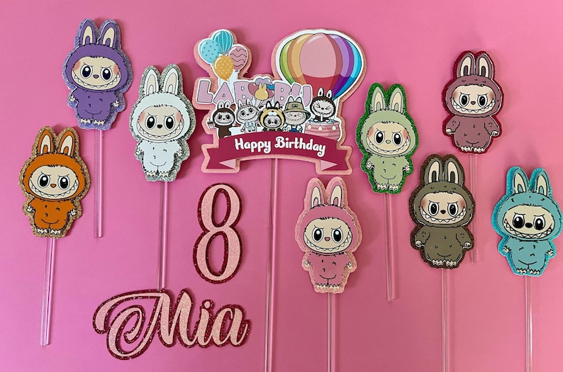 Labu Cake Topper Set • Personalized Birthday Decorations • Custom Name ...