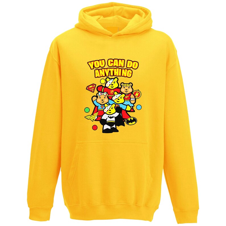 Superheroes Pudsey Hoodie Support Cute Children in Need Charity Apparel ...