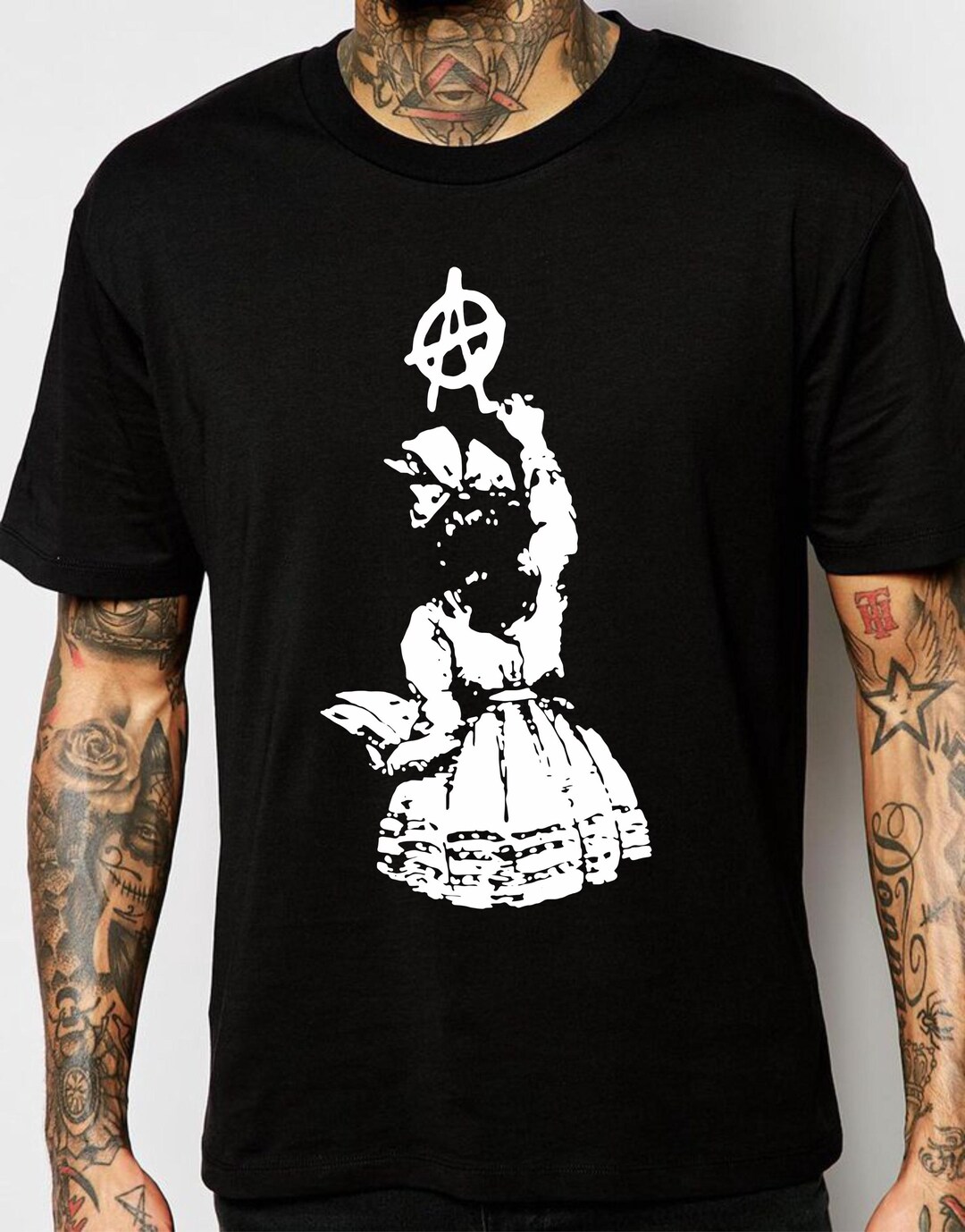 Banksy Anarchy Child T-shirt, Funny Victorian Unique Street Art ...
