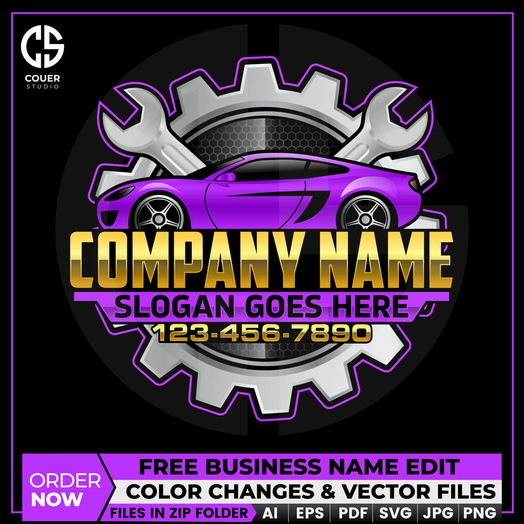 Auto Mechanic Logo, Car Detailing Logo, Performance Car Logo, Garage ...