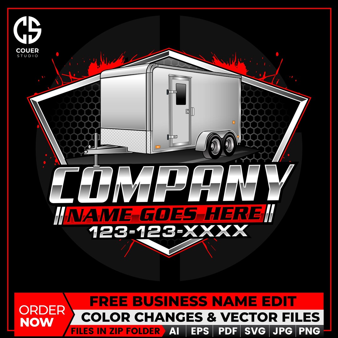 Enclosed Trailer Logo, Hotshot Trucking Logo, Hauling Logo, Trucking ...