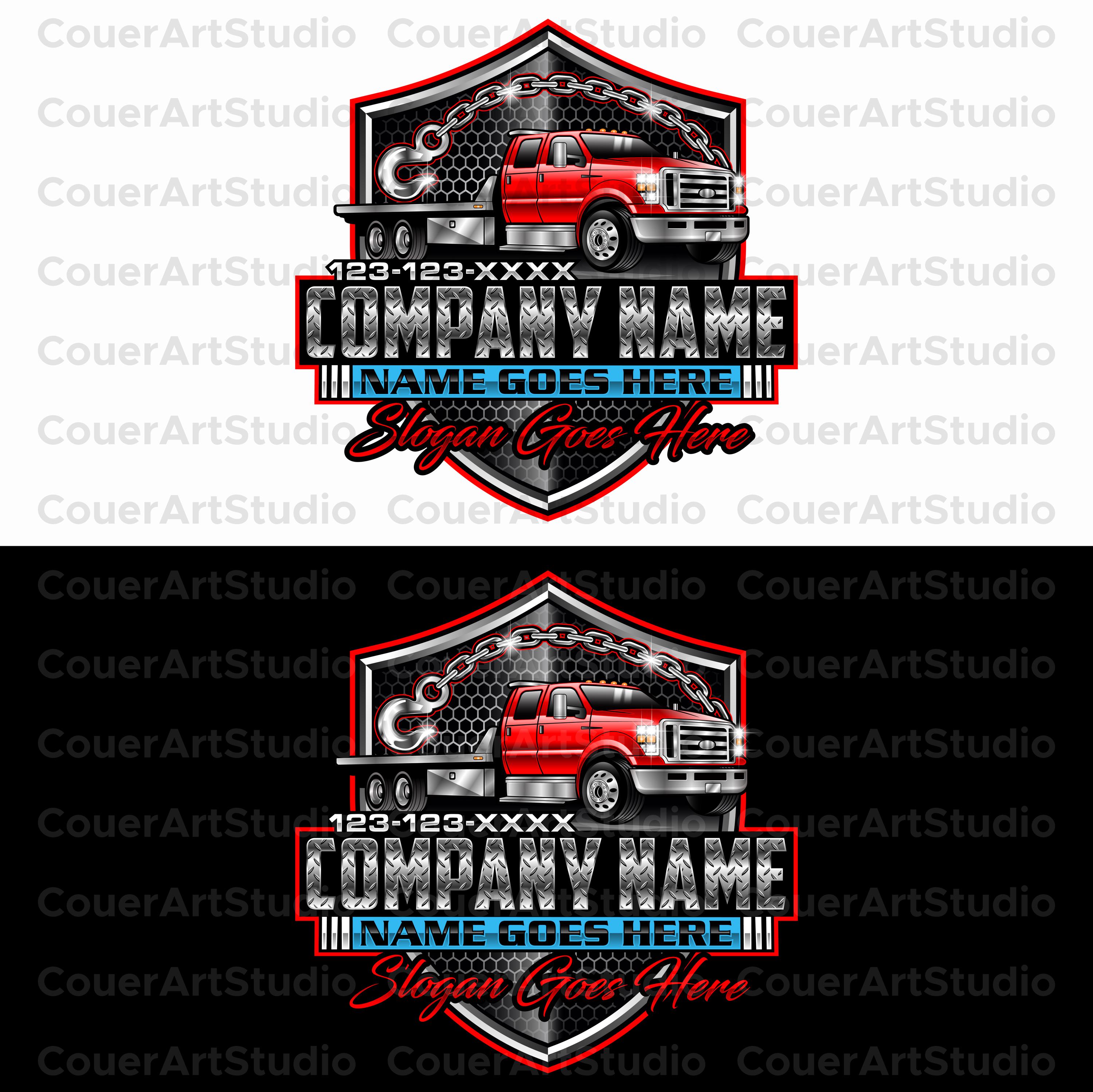 Tow Truck Logo Design: Custom Roadside Assistance Branding (digital ...